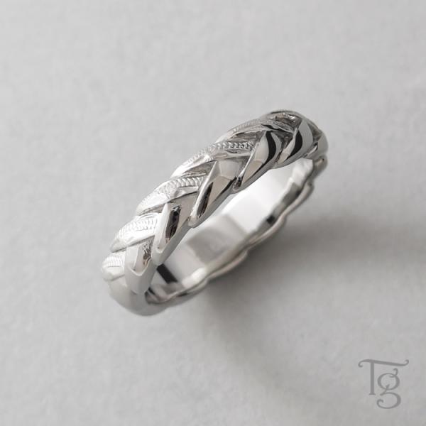 ハワイアンジュエリー リング レディース メンズ ステンレス 刻印 つけっぱなし マイレ 葉模様 シンプル シルバーカラー おしゃれ ハワイアン 指輪 サージカルステンレス 316L 金属アレルギー対応 テラグラティア Terra-grat...