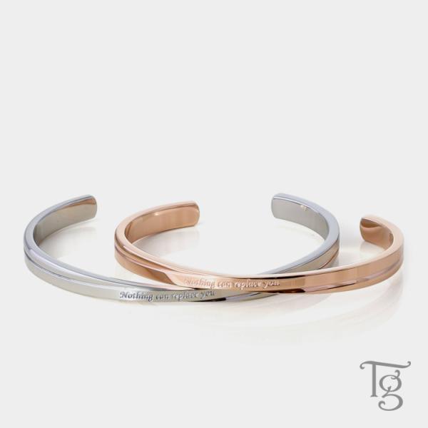 ペアバングル 刻印無料 サージカルステンレス316L 金属アレルギー対応 ペアブレスレット つけっぱなし ワンカラー スティールシルバーカラー ローズゴールドカラー ペアアクセサリー ペア バングル ブレスレット  ランキング ギフト プレ...