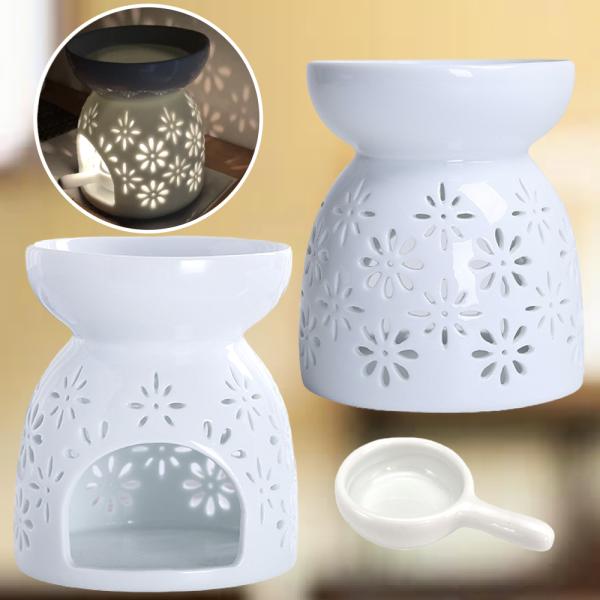 ■ 商品説明 ■花や雪を連想するオシャレなアロマポットです。暗闇でアロマランプを灯すと幻想的な雰囲気を楽しむことができるアロマポットです。シンプルかつかわいいおしゃれなデザインでインテリアとしても楽しむことができます。部屋の飾りにも最適です...