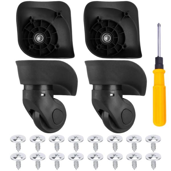 【摩耗したスーツケースのタイヤを交換できる】スーツケースやキャリーケース、キャリーバッグのタイヤ交換用キットです。タイヤの摩耗や劣化によるタイヤのひび割れ、ベアリングの回転具合が悪くなった時などにご自身でスーツケースのキャスターを交換できま...