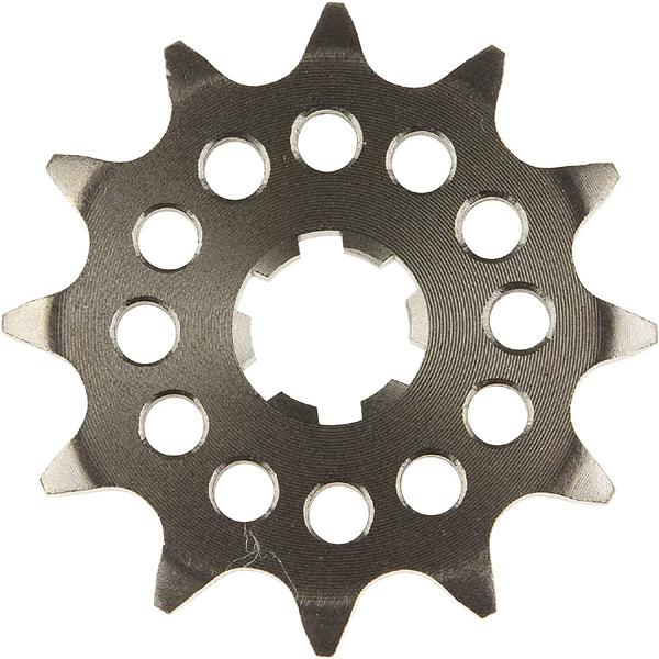 ●軽量かつ高い耐久性を誇るS45C（高炭素綱）を使用したフロント側（エンジン側）のスプロケットです。バネ下重量の軽減とフリクションロスの低減に効果を発揮します●スプロケットは消耗品です。一般走行時目安として約1000km走行ごとにスプロケッ...