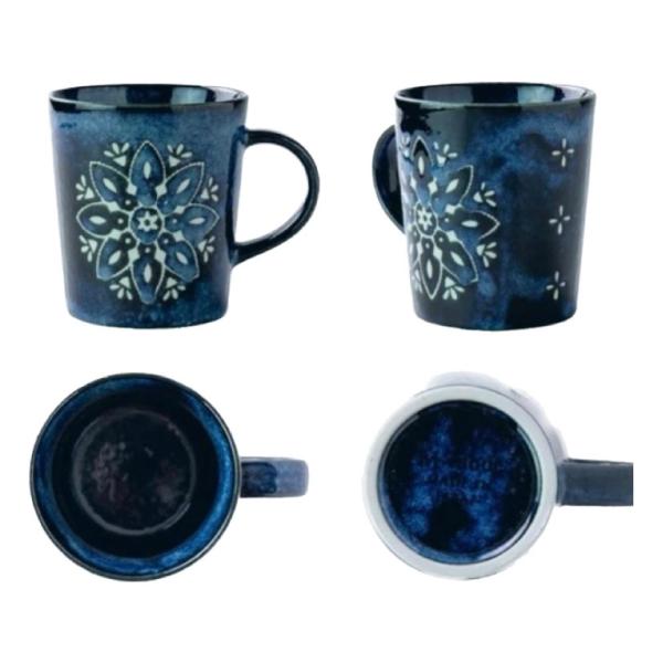 Moroccan　モロッカン　マグカップ　ネイビー（青）サイズ：約Φ8.0×H8.5cm／重量：約250g／満水容量：260ml他にピンク・グリーン・ホワイト・ブラックがあります。■生産地：日本■素材・成分：磁器・美濃焼※焼物の性質上、窯や...