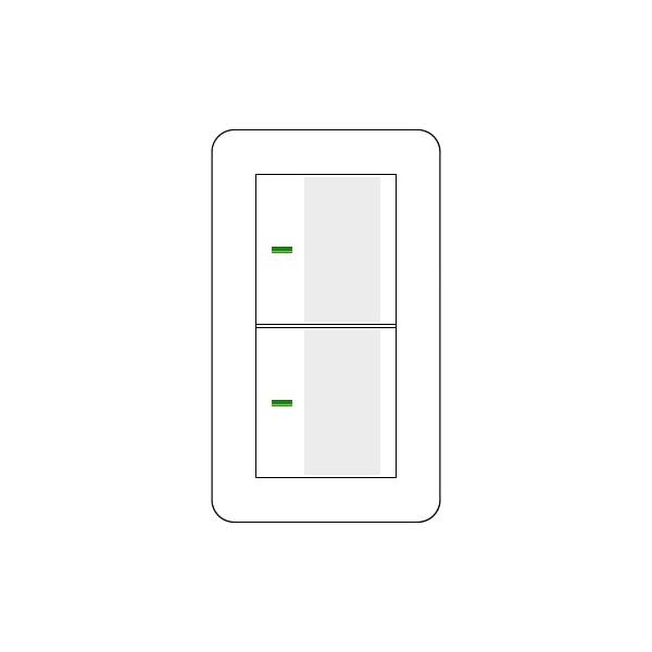 1連用ラウンドプレートホワイト(WTC7101W)／表示付・ネームなし表示付・ネームなしダブルハンドルホワイト(WT3022W)×2　※パナソニックのコスモシリーズワイド21のプレートとハンドルのセットです。スイッチと取付枠は別途お買い求め...