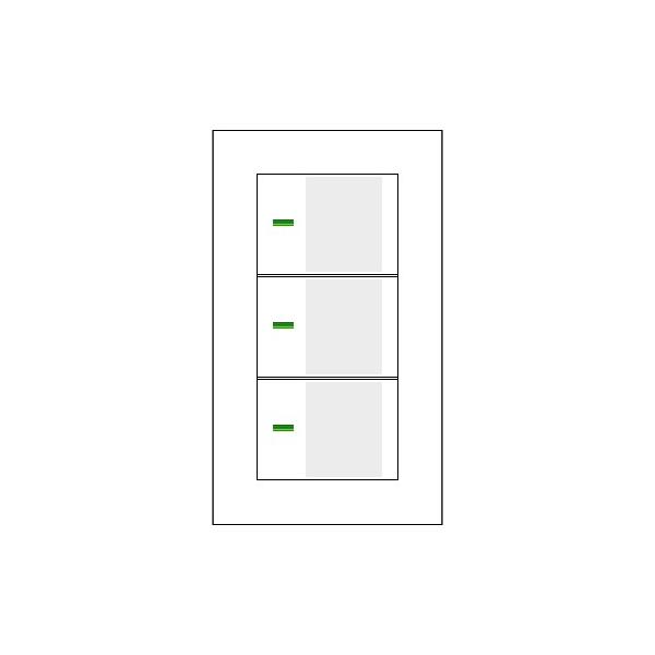 1連用スクエアプレートホワイト(WT8101W)／表示付・ネームなしトリプルハンドルホワイト(WT3023W)×3　※パナソニックのコスモシリーズワイド21のプレートとハンドルのセットです。スイッチと取付枠は別途お買い求め下さい。