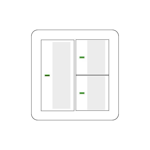 2連用ラウンドプレートホワイト(WTC7102W)／表示付・ネームなしシングルハンドルホワイト(WT3021W)×1／表示付・ネームなしダブルハンドルホワイト(WT3022W)×2　※パナソニックのコスモシリーズワイド21のプレートとハンド...