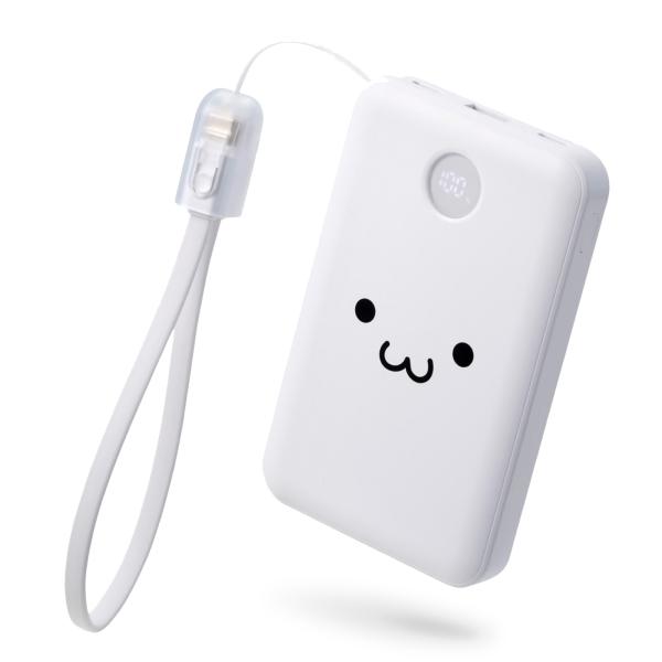 エレコム公式店【商品について】■USB Type-C(TM)ケーブルストラップ付き10000mAh容量のモバイルバッテリーです。■厚さ約16mmの手のひらサイズで、ポーチや小さなバッグ、ポケットにもすっきり収まります。ケーブルストラップ付き...