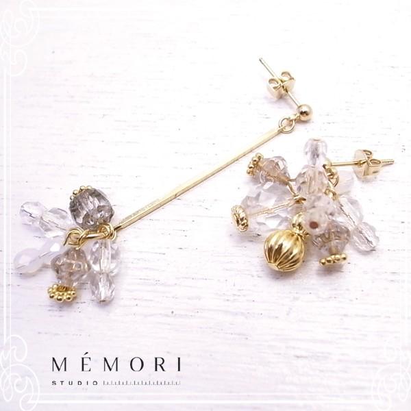 品番  de-86-me-07 [ME_DEW_006]商品名  [ DEW SERIES #006 ] After the rain asymmetry pierced earringサイズ  片方1　約 Length: 60mm Wid...