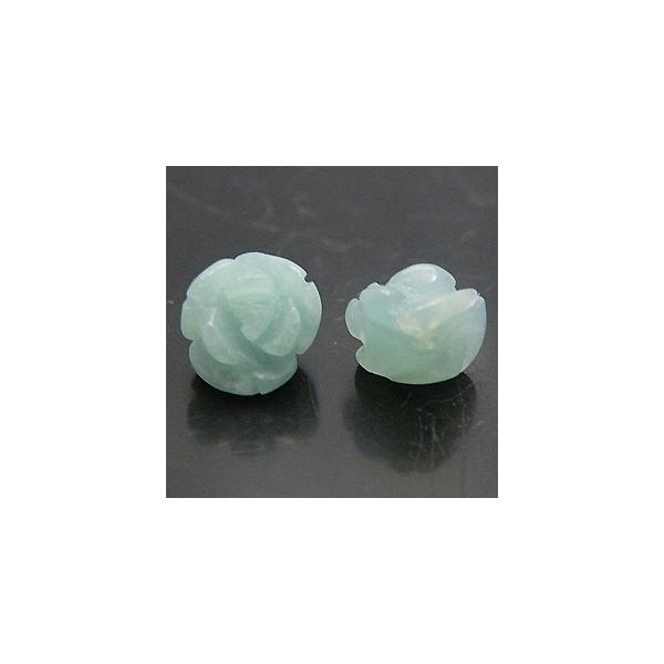 品番 f-side-hole-6石の名前：アマゾナイト(Amazonite)サイズ：約8mm　※横に貫通穴商品名　フラワーモチーフパーツ注意事項※天然石の為、インクリュージョンや色の濃淡があり、画像とモチーフや色味が異なる場合がございます。...