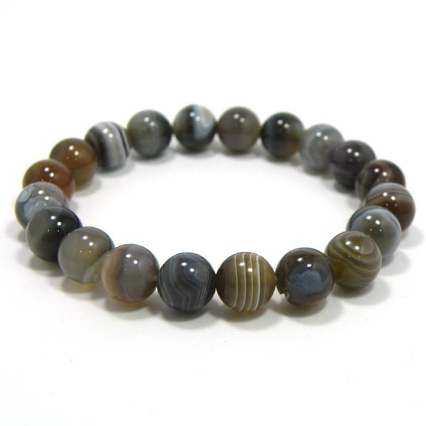 ボツワナアゲート(Botswana Agate) のブレスレットです。限定ものですのでお早めにどうぞ。商品番号　gs-sp-5803石名  ボツワナアゲート(Botswana Agate)商品名 ブレスレットサイズ　粒約10mm　サイズ約1...