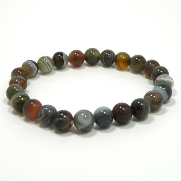 ボツワナアゲート(Botswana Agate) のブレスレットです。限定ものですのでお早めにどうぞ。商品番号　gs-sp-5806石名  ボツワナアゲート(Botswana Agate)商品名 ブレスレットサイズ　粒約8.5mm　サイズ約...