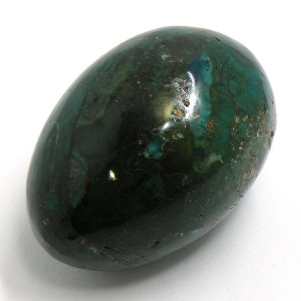 クリソコラ(Chrysocolla)　卵エッグ型　(穴無し)です。<BR><BR>石は天然ですから同じものはありません。石との出会いを大切に。<BR><BR>1点ものですのでお早めにどうぞ。&...
