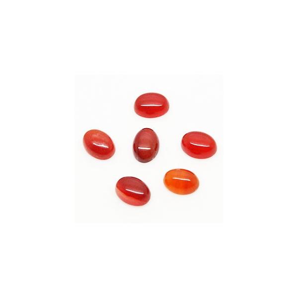 サイズ　：約 7x9mm石の名前：レッドアゲート カーネリアングレード：AB-Aカット　：オーバルカボション注意事項※天然のものですので、入荷時期や、サイズによって色合いは異なります。※若干のインクリュージョンやクラックは天然の証ですので、...