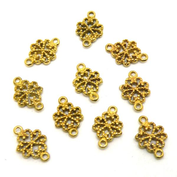 商品番号：me-p-142<br>素材：メタルパーツ [ メタルビーズパーツ ]<br>材料：metal　メタル合金<br>サイズ：約11x8x2mm （丸カン内径1mm）<br>カラー：ゴー...