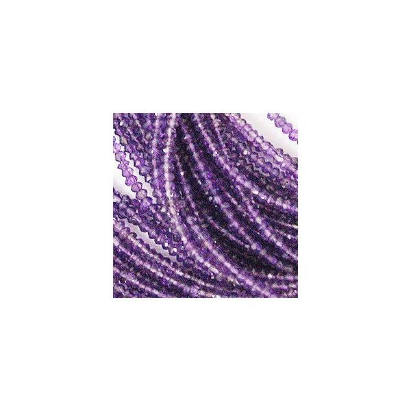 アメジストのカットビーズ。品質の良い原石を丁寧にハンドカットで仕上げています！ブレスレット・ネックレス製作、ピアス製作などにお勧めです！サイズ：　約3x2mm 石の名前：アメジスト（Amethyst）商品：カットビーズ　1/4連■注意事項 ...