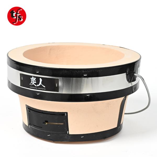 製品型番  トータルフーズシステム製品サイズ  直径26.7cm 高さ約15 cm　重量5.7kg色 ベージュ系材質  珪藻土付属品  ステンレス製火皿15cm