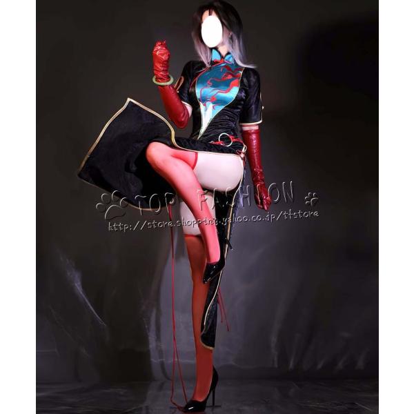 ◆新品未使用◆セット内容：イヤリング+チャイナドレス+アームバンド+レザーグローブ+ストッキング++ベルト◆別途購入する：ウィッグ 靴◆衣装サイズ：cm(誤差ご多少ございます)