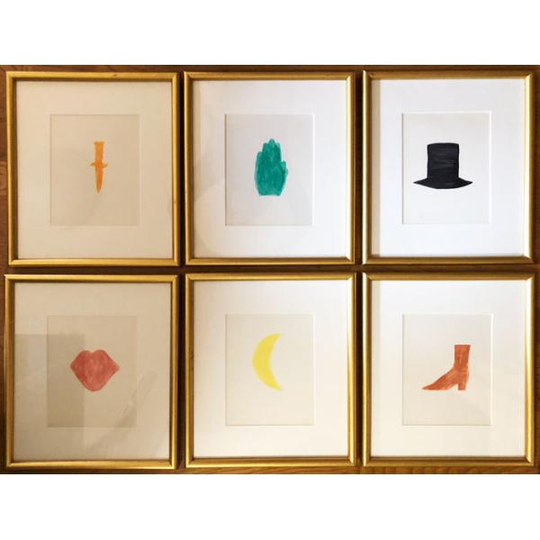 1968年出版の詩人GUILLAUNE APPOLINAIREの詩集のために描き起こされたポートフォリオ作品。額装済み6点のセットです。