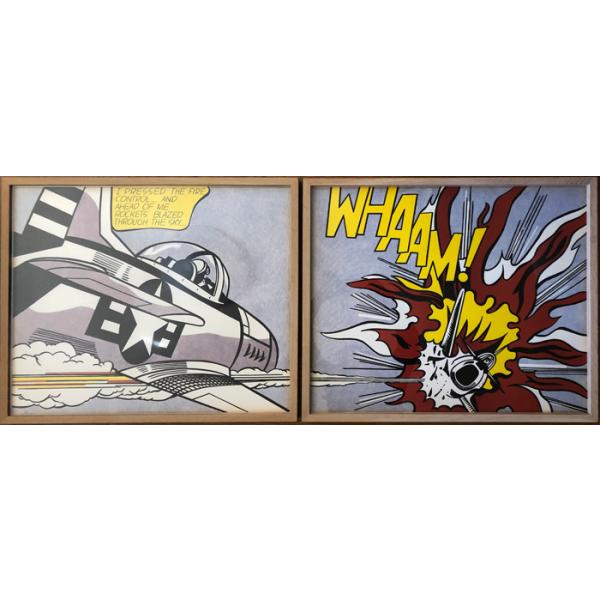 リキテンシュタイン1963年制作オリジナルペインティング 『Whaam!』(Tate Gallery所蔵)のリプロダクションプリント。何度か再版されているうちの1984年制作(と思われる)のセカンドエディション版 (3M682) です。 オ...