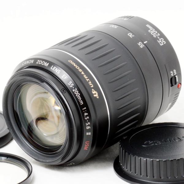Canon キャノン EF 55-200mm F4.5-5.6 II USMウルトラソニックモーターを搭載しフルサイズ機にも対応した望遠ズームレンズ！とても軽量で各種イベント、遠景撮影など様々なシーンでご活用いただけます！☆外観コンディショ...