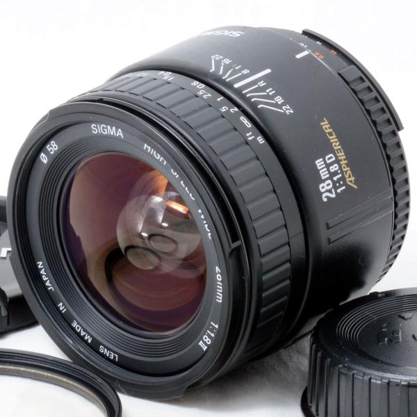 SIGMA シグマ HIGH-SPEED WIDE 28mm 1.8DII ASPHERICAL ニコンFマウント用重量約300gと軽量でコンパクト！最短撮影距離は約30cmで多くの広角ズームよりも近接撮影が可能！28mmの画角にF1.8の...