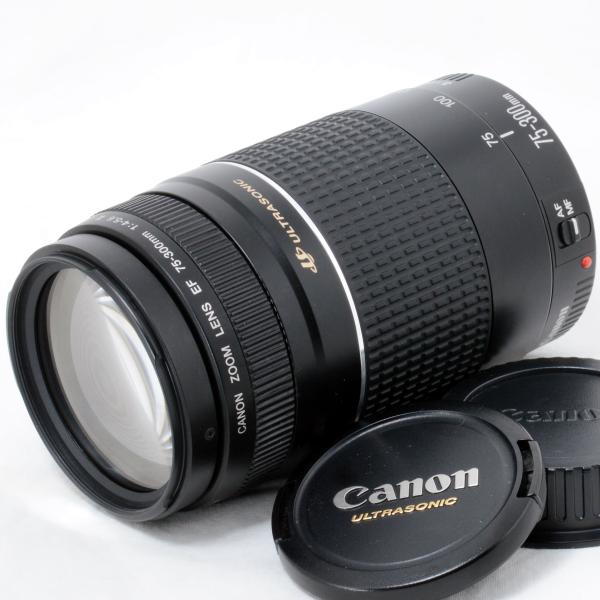 Canon キャノン EF 75-300mm F4-5.6 III USMウルトラソニックモーターを搭載し素早いAFが可能！フルサイズ機にも対応した超望遠ズームレンズです！各種イベント、遠景撮影など様々なシーンでご活用いただけます！☆外観コ...