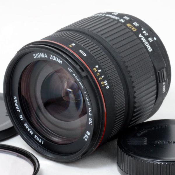 SIGMA シグマ DC 18-200mm F3.5-6.3 D ニコン用ニコンFマウント用万能望遠レンズ！広角18mm〜超望遠200mmまでこれ一本でカバー！普段撮りから遠景撮影まで対応可能！貴重なレンズなので早い者勝ちです！☆外観コンデ...