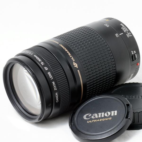 Canon キャノン EF 75-300mm F4-5.6 II USMウルトラソニックモーターを搭載し素早いAFが可能！フルサイズ機にも対応した超望遠ズームレンズです！各種イベント、遠景撮影など様々なシーンでご活用いただけます！☆外観コン...