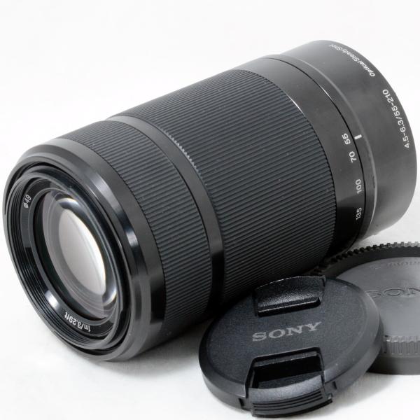 SONY ソニー E 55-210mm F4.5-6.3 OSS ブラック望遠なのに重量が約345gと超軽量！しかも手振れ補正付きなので旅行・スナップ・運動会の撮影にも最適！柔らかい自然なボケ味も出せてポートレートにも向いています！AFは滑...