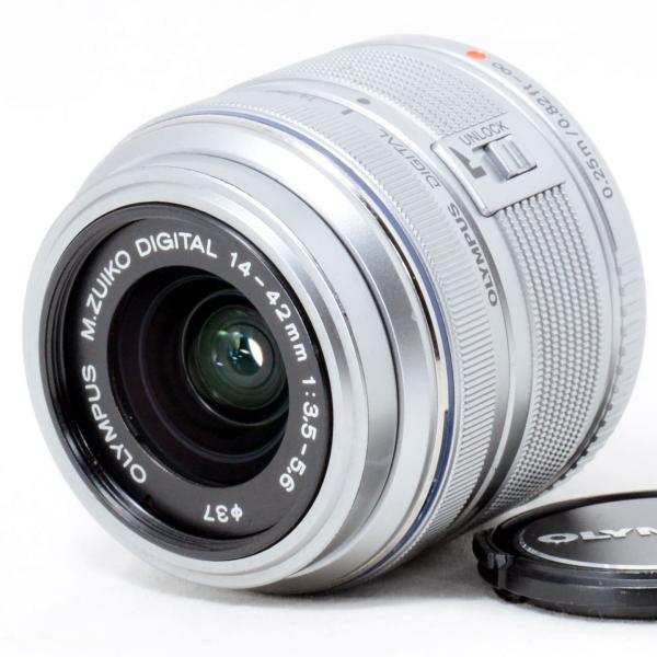OLYMPUS オリンパス M.ZUIKO DIGITAL ED 14-42mm F3.5-5.6 IIR OLYMPUS PENシリーズやPanasonic LUMIXミラーレス一眼カメラに装着可能な標準レンズ ！重量約113gと非常にコ...