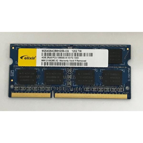ELIXIR 2rx8 PC3-10600S 4GB DDR3ノートPC用 メモリ DDR3-1333 4GB 204ピン DDR3 LAPTOP RAM ノート用メモリ容量:4GBタイプ:204ピン ddr3L Non-ECCメモリノート...