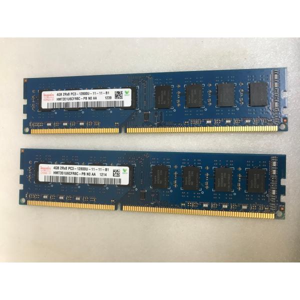 HYNIX 2rX8 PC3-12800U 4GB 2枚で 8GB DDR3 デスクトップ用 メモリ 240ピン DDR3-1600 8GB DDR3 DESKTOP RAM容量：4GB+4GB =合計8GBデスクトップ用メモリタイプ：24...