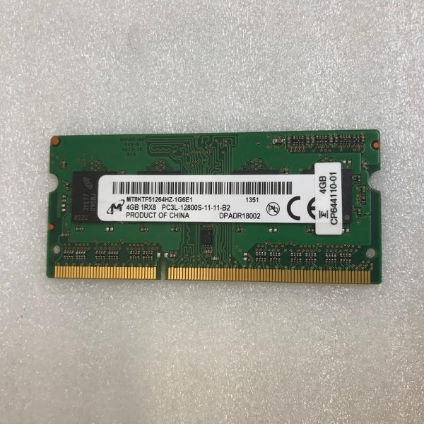 MICRON 1RX8 PC3L-12800S 4GB DDR3L ノートパソコン用メモリ DDR3L-1600 4GB 204ピン  ECC無し 4GB DDR3L  LAPTOP RAM容量:4GBタイプ: 204ピン Non-ECC/...