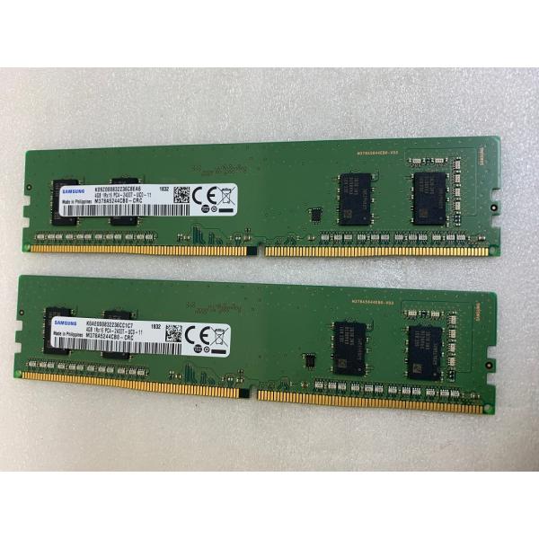 SAMSUNG 1RX16 PC4-2400 4GB 2枚組 1セット 8GB DDR4 デスクトップ用メモリ 288ピン ECC無し DDR4 19200 4GB 2枚 8GB DDR4 DESKTOP RAM容量:4GB+4GB=8GB...