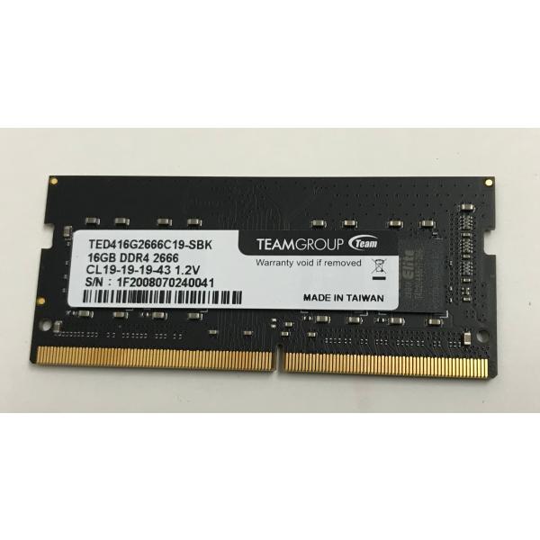 TEAM PC4-2666V 16GB 1枚 DDR4 ノートパソコン用メモリ PC4-21300 16GB 260ピン  DDR4 LAPTOP RAM ノート用メモリ 中古品容量:16GBタイプ:260ピン ddr4 Non-ECCメモ...