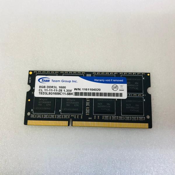 TEAM  PC3L-12800S 8GB  DDR3L-1600 8GB DDR3L ノートパソコン用メモリ DDR3L LAPTOP RAM中古 RAM 動作確認済み容量:8GBタイプ: 204ピン Non-ECC/ECC無しメモリ D...