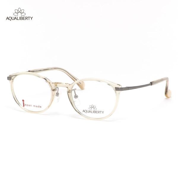 ブランド名：アクアリバティ ( AQUALIBERTY ) 型番：AQ22513 YE 48サイズ フレームカラー：キハク レンズ:デモレンズ 鼻パッドの調整：可能 レンズシェイプ分類：ボストン フレームタイプ分類：フルリム、コンビネーショ...