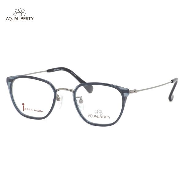 ブランド名：アクアリバティ ( AQUALIBERTY )型番：AQ22534 NV 47サイズフレームカラー：ネイビー/シルバーレンズ:デモレンズ鼻パッドの調整：可能レンズシェイプ分類：ウェリントンフレームタイプ分類：フルリム、コンビネー...
