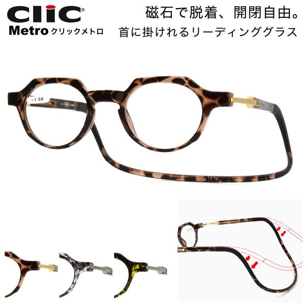 ブランド名：クリックリーダー ( clic readers )型番：CLIC METRO商品区分：一般医療機器医療機器届出番号：12B3X10005000001フレームカラー：全3色レンズシェイプ分類：ボストンフレームタイプ分類：フルリムフ...