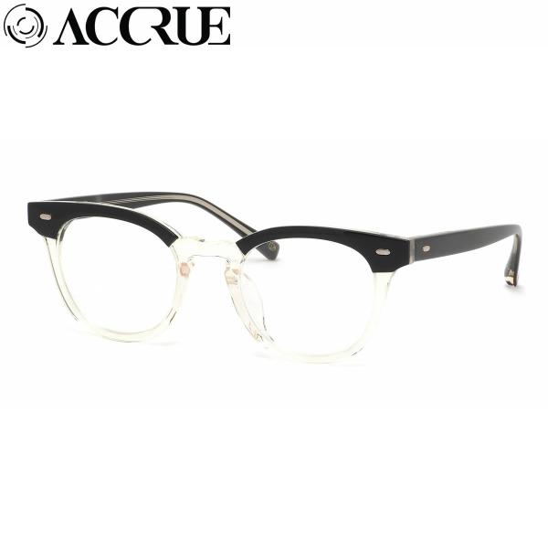 ブランド名：アクル ( ACCRUE )型番：Duras L01HALF 49サイズフレームカラー：ブラック/クリアレンズ:デモレンズ鼻パッドの調整：不可レンズシェイプ分類：ボストンフレームタイプ分類：フルリムフレーム材質：プラスチックおす...