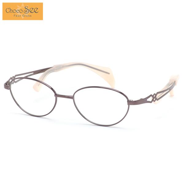 ブランド名：ちょこシー ( Choco See )型番：FG24502 VO2 49サイズフレームカラー：バイオレットレンズ:デモレンズ鼻パッドの調整：不可レンズシェイプ分類：オーバルフレームタイプ分類：フルリムフレーム材質：チタン、プラス...