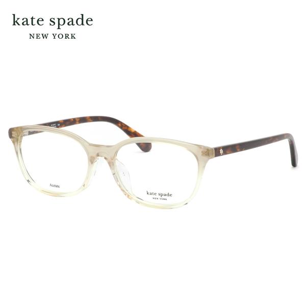 ブランド名：ケイトスペード ( kate spade )型番：HAISLEY/F 10A 53サイズフレームカラー：クリアベージュ/ハバナレンズ:デモレンズ鼻パッドの調整：不可レンズシェイプ分類：ウェリントンフレームタイプ分類：フルリムフレ...