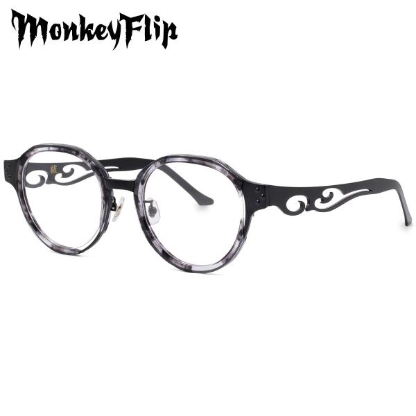 ブランド名：モンキーフリップ ( Monkey Flip )型番：祓 C3 51サイズフレームカラー：クリアブラック/マットブラックレンズ:デモレンズ鼻パッドの調整：可能レンズシェイプ分類：ボストンフレームタイプ分類：フルリム、コンビネーシ...