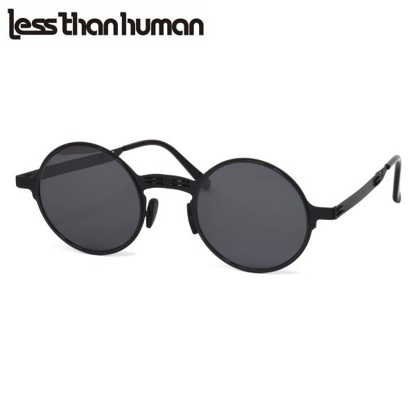 ブランド名：レスザンヒューマン ( Less than human )型番：JFK 01 48サイズフレームカラー：ブラックレンズ:デモレンズ鼻パッドの調整：不可レンズシェイプ分類：ラウンドフレームタイプ分類：フルリムフレーム材質：その他金...