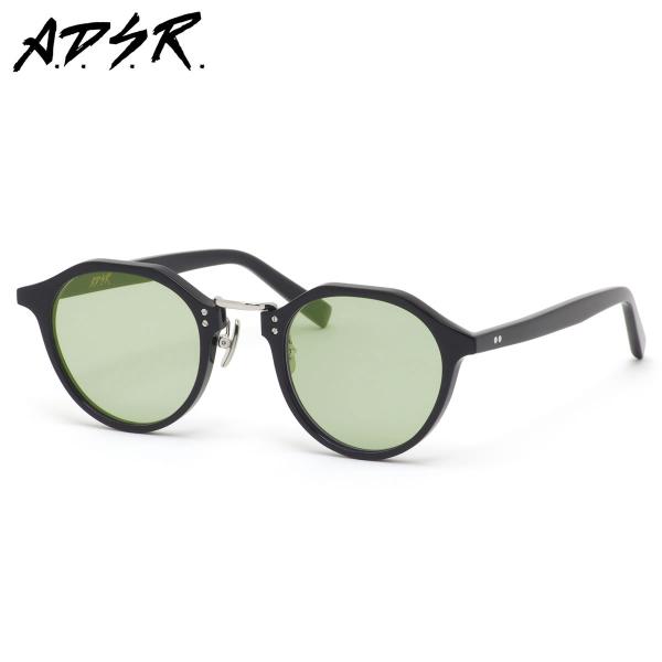 ブランド名：A.D.S.R. ( エーディーエスアール ) 型番：SATCHMO 01D 47サイズ フレームカラー：ブラック レンズカラー：ライトグリーン 紫外線カット率：99%以上 可視光線透過率：42% 鼻パッドの調整：可能 レンズシ...