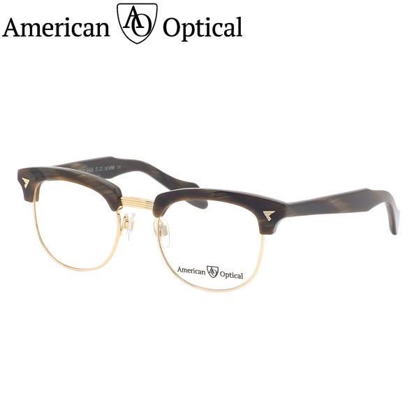 ブランド名：アメリカンオプティカル ( American Optical )型番：SIRMONT-F BLACK-GOLD 51サイズフレームカラー：チョコレート/ゴールドレンズ:デモレンズ鼻パッドの調整：可能レンズシェイプ分類：スクエアフ...