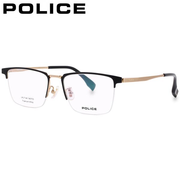 ブランド名：ポリス ( POLICE )型番：VPLT14K 0703 54サイズフレームカラー：マットブラック/ゴールドレンズ:デモレンズ鼻パッドの調整：可能レンズシェイプ分類：スクエアフレームタイプ分類：ナイロールフレーム材質：チタンお...