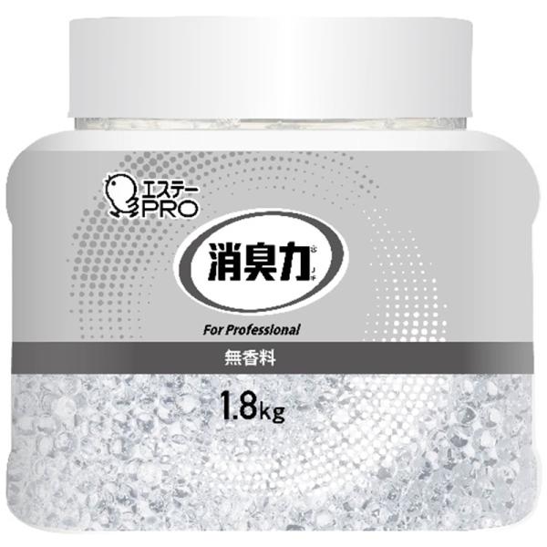 エステー 消臭力 業務用 ビーズタイプ 特大 本体 1.8kg 無香料（4個入り）メーカー：エステー分野用途：室内・トイレ用使用期間：5~7ヵ月●幅広いニオイを強力に消臭する「ハイブリッド消臭テクノロジー※」を採用した業務用消臭剤です。※汗...