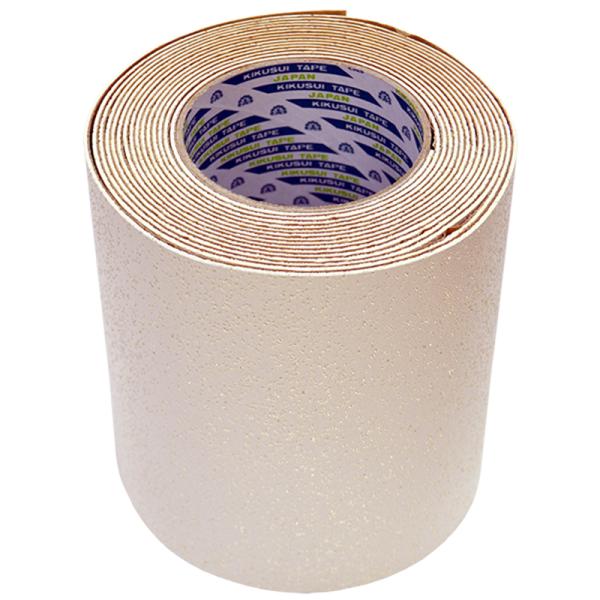 道路や駐車場に用いられる線引き用ラインテープ。熱溶着タイプでガスバーナーで貼り付けます。反射ビーズ入りで車のライト等を反射します。道路のレーン表示や通行区分表示、駐車スペース表示などの表示用に適しています。 メーカー：菊水テープ株式会社型番...