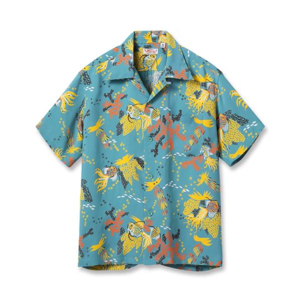 SUN SURF RAYON HAWAIIAN SHIRT"TROPICAL FISH"SS39626作品名：“TROPICAL FISH”ヴィンテージ： HOALOHA年代：1950年代後期素材： レーヨン羽二重（フィラメントレーヨン）プ...