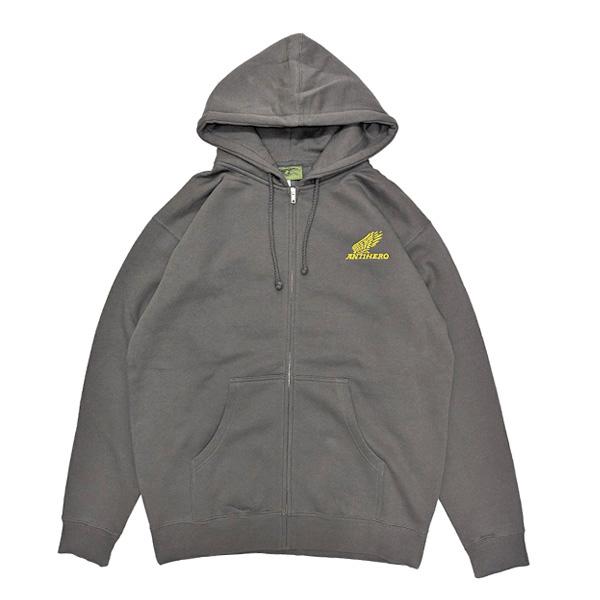 ANTI HERO　アンタイヒーローSWEATTSHIRT　アンタイヒーロー　アンチヒーロー　メンズ　ジップアップフーディー　フーディー　パーカー　フードスウェット　グレー系　裏起毛１９９６年サンフランシスコのダウンヒルマスターとしても有名...
